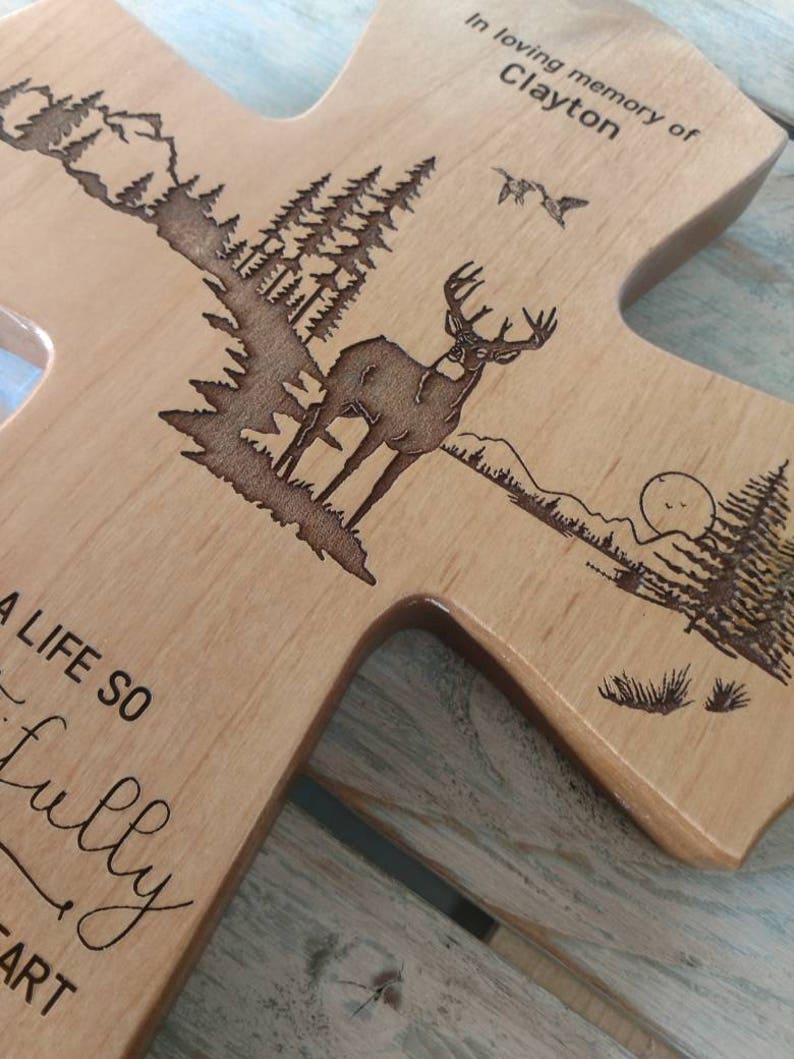 Memorial Gift Hunting Wood Cross Wildlife memorial Cross | Etsy