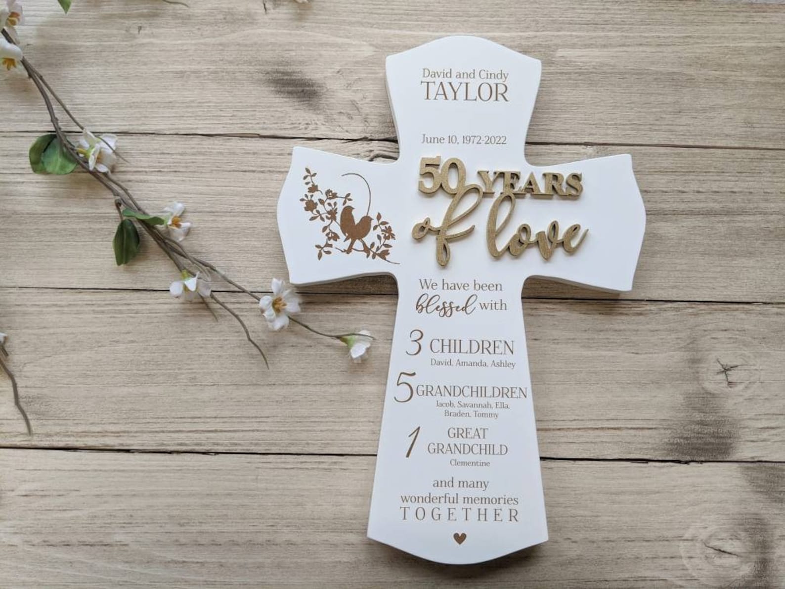 Personalized 50th Anniversary Cross Gift, 50th Personalized Anniversary ...