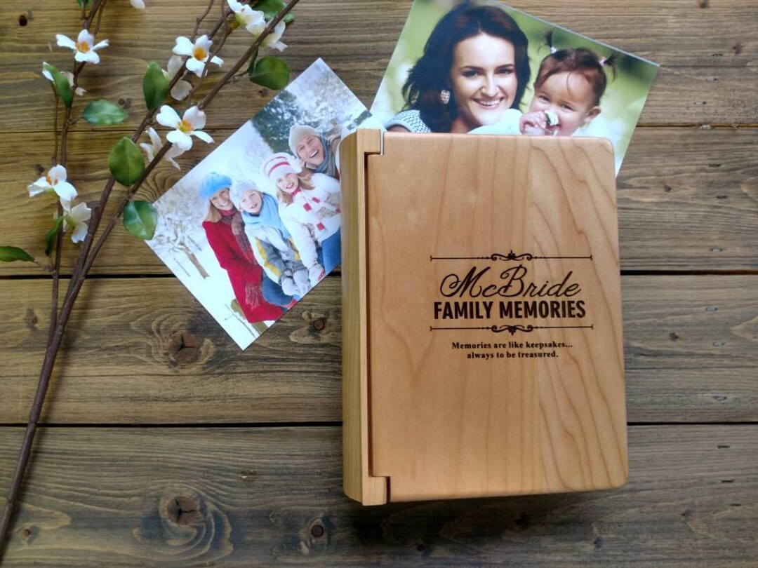 Personalized Family Name Wood Photo Album, Personalized Wood Photo ...