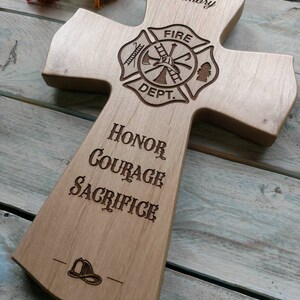 Personalized Wood Cross Fireman Memorial Cross , First Responder ...