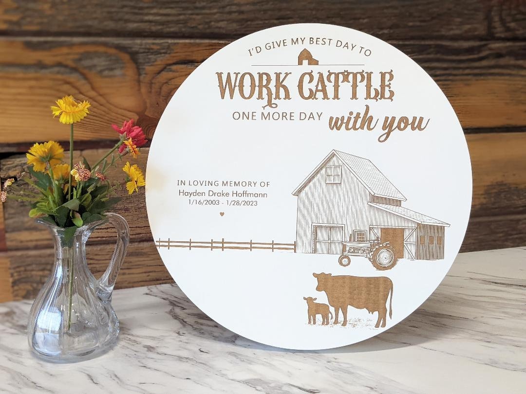 Farm Memorial Gift for Farming and Ranch, Funeral Gift Beef Cow Farm ...