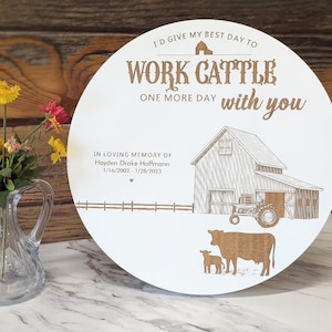 Farm Memorial Gift for Farming and Ranch, Funeral Gift Beef Cow Farm ...