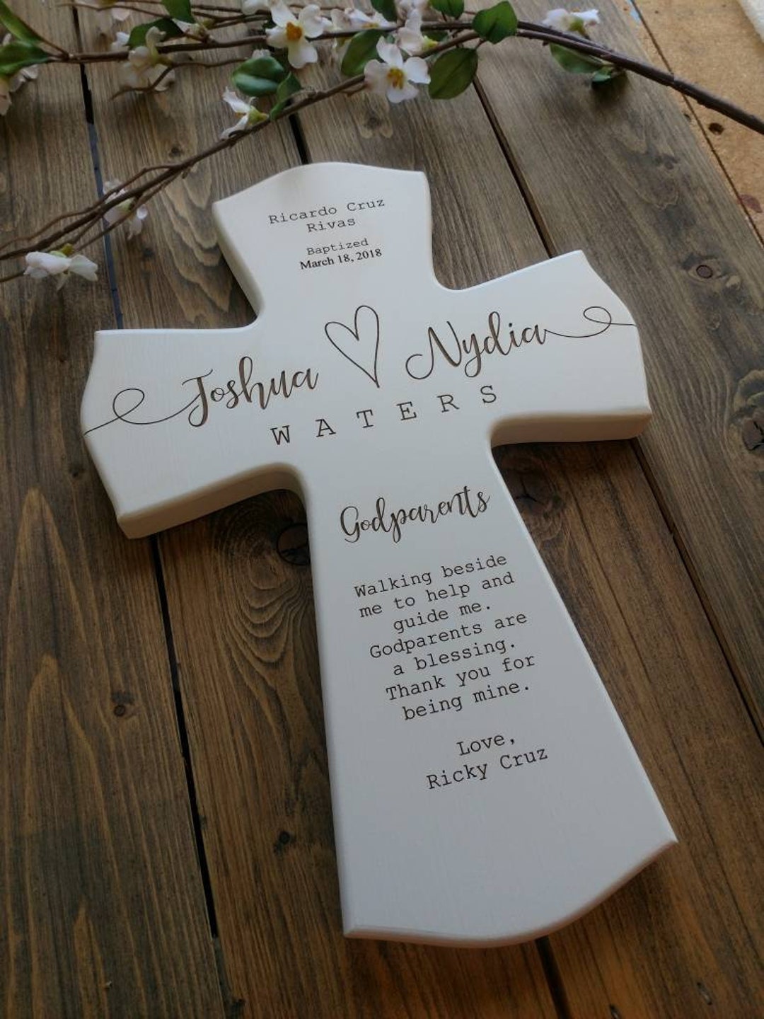 Personalized Godparents Cross for Godparent Godparent Gift - Etsy