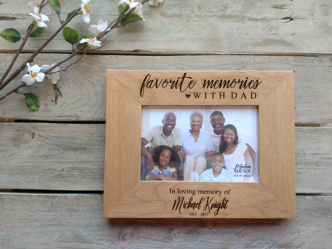 Memories With Dad Memorial Picture Frame, Personalized Dad Memorial ...