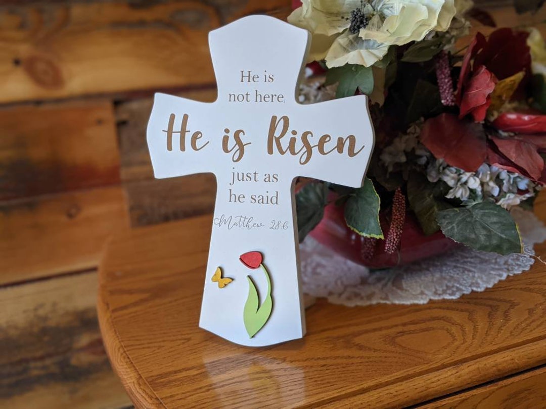 He is Risen Easter Cross Home Decor, He is Risen Cross for Easter ...