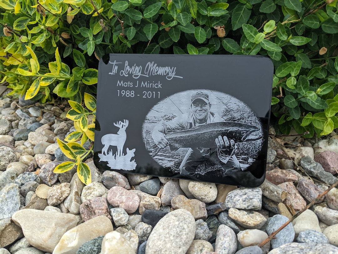 10x6.5 Outdoor Garden Memorial With Photograph, Outdoor Memorial Plaque ...