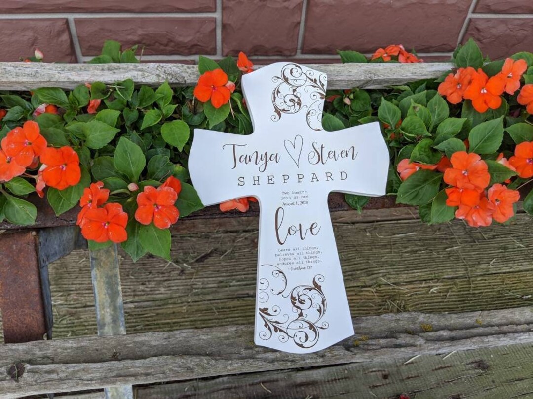 Wedding Gift Cross for Newlyweds, Religious Wedding Cross, Couple's ...