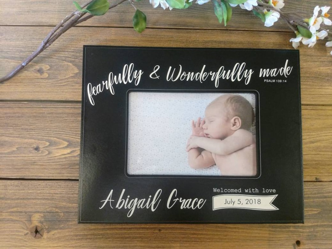 Personalized Wonderfully Made Baby Picture Frame for Newborn ...