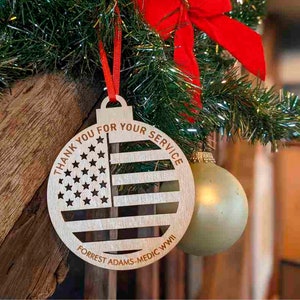 USA Veteran Appreciation Ornament, Veteran's Day Gift, Gift for ...