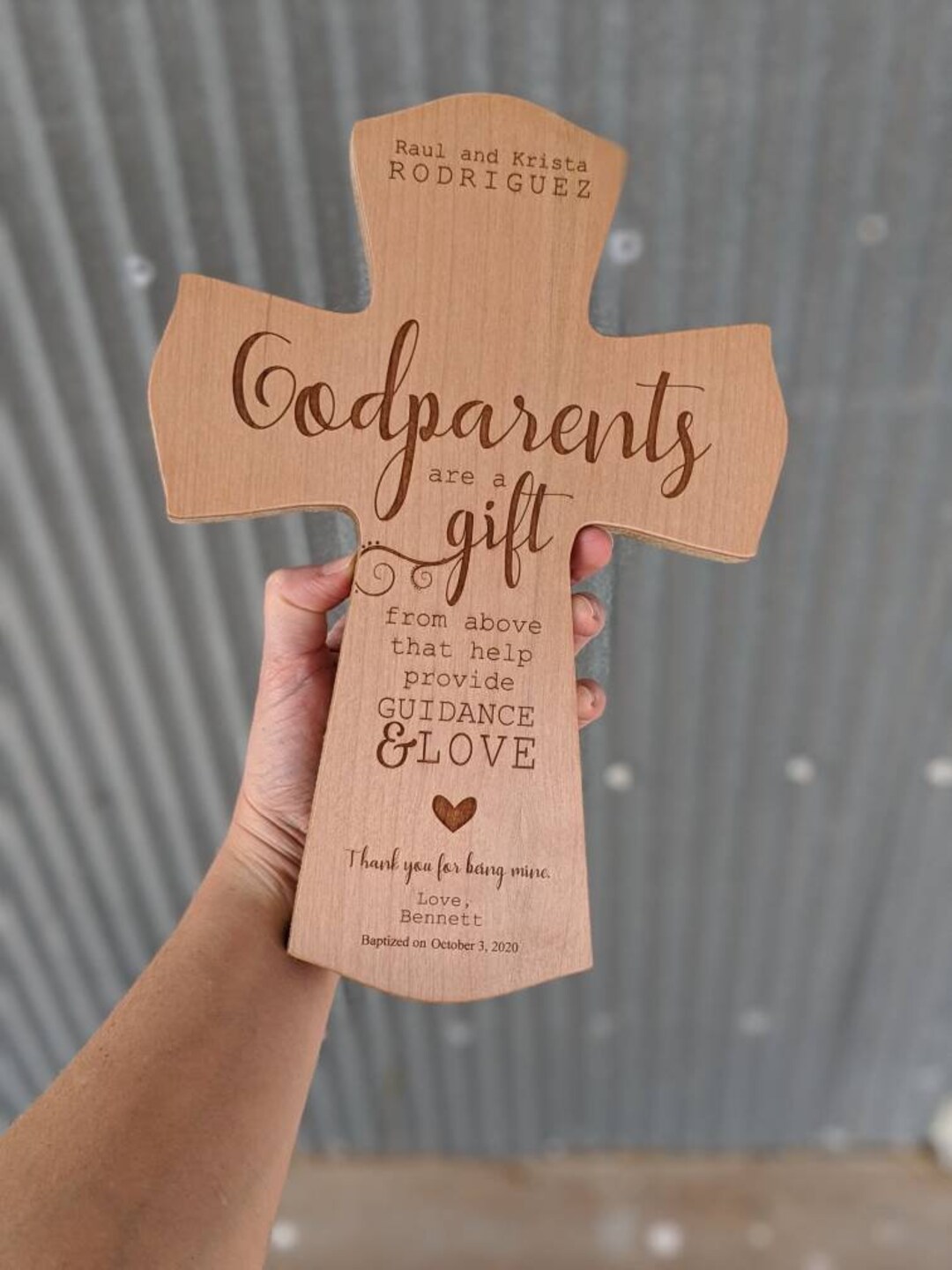 Personalized Godparents Cross Gift for Godparents, Baby Godparent ...