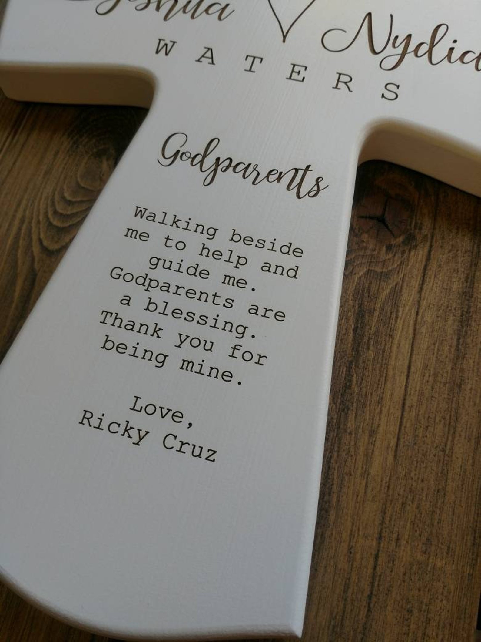Personalized Godparents Cross for Godparent Godparent Gift | Etsy