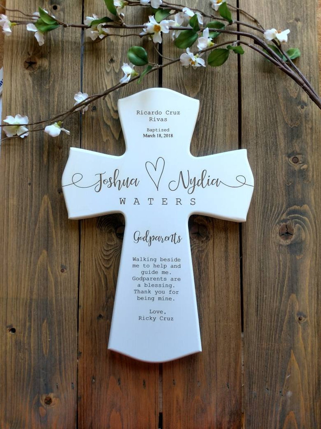 Godparents Cross Gift From Godchild, Godparents Gift Baptism, Gift for ...
