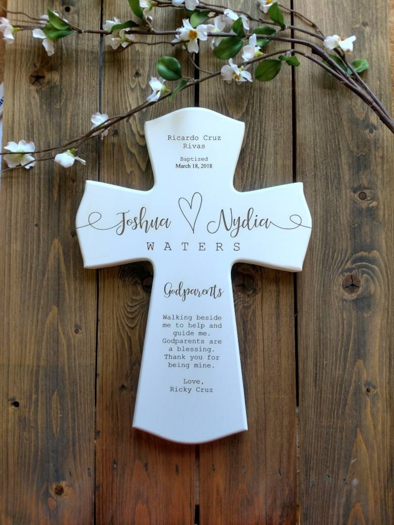 Godparents Cross Gift From Godchild, Godparents Gift Baptism, Gift for ...