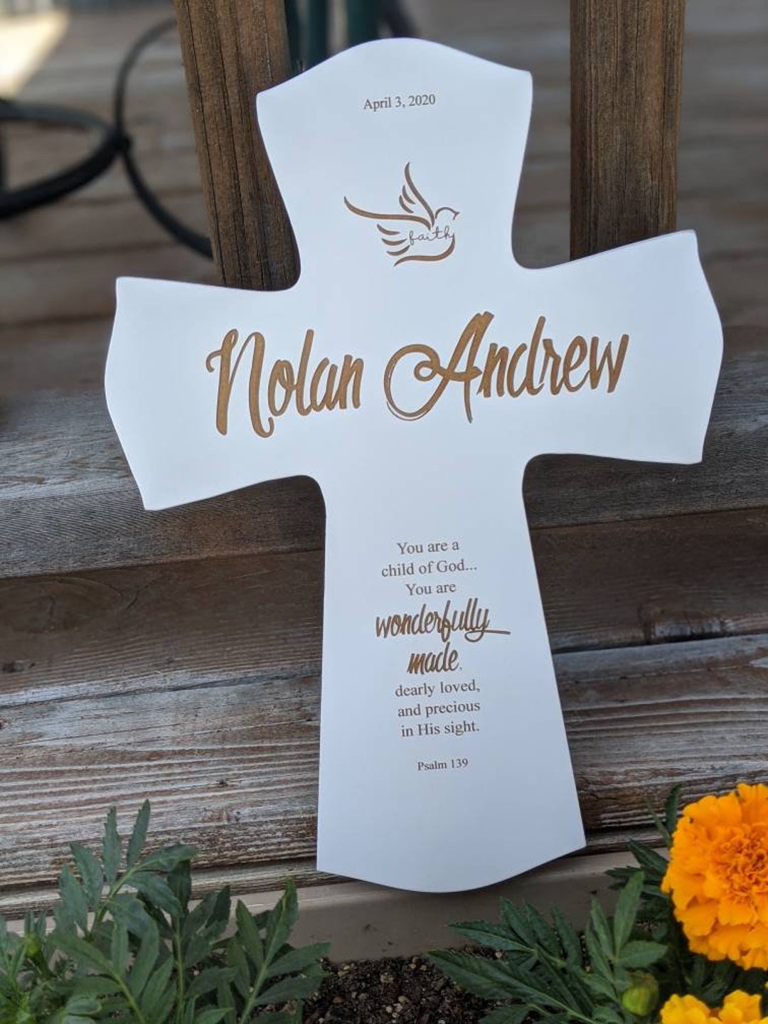 Baptism Cross for Child, Child Dedication Cross Personalized ...