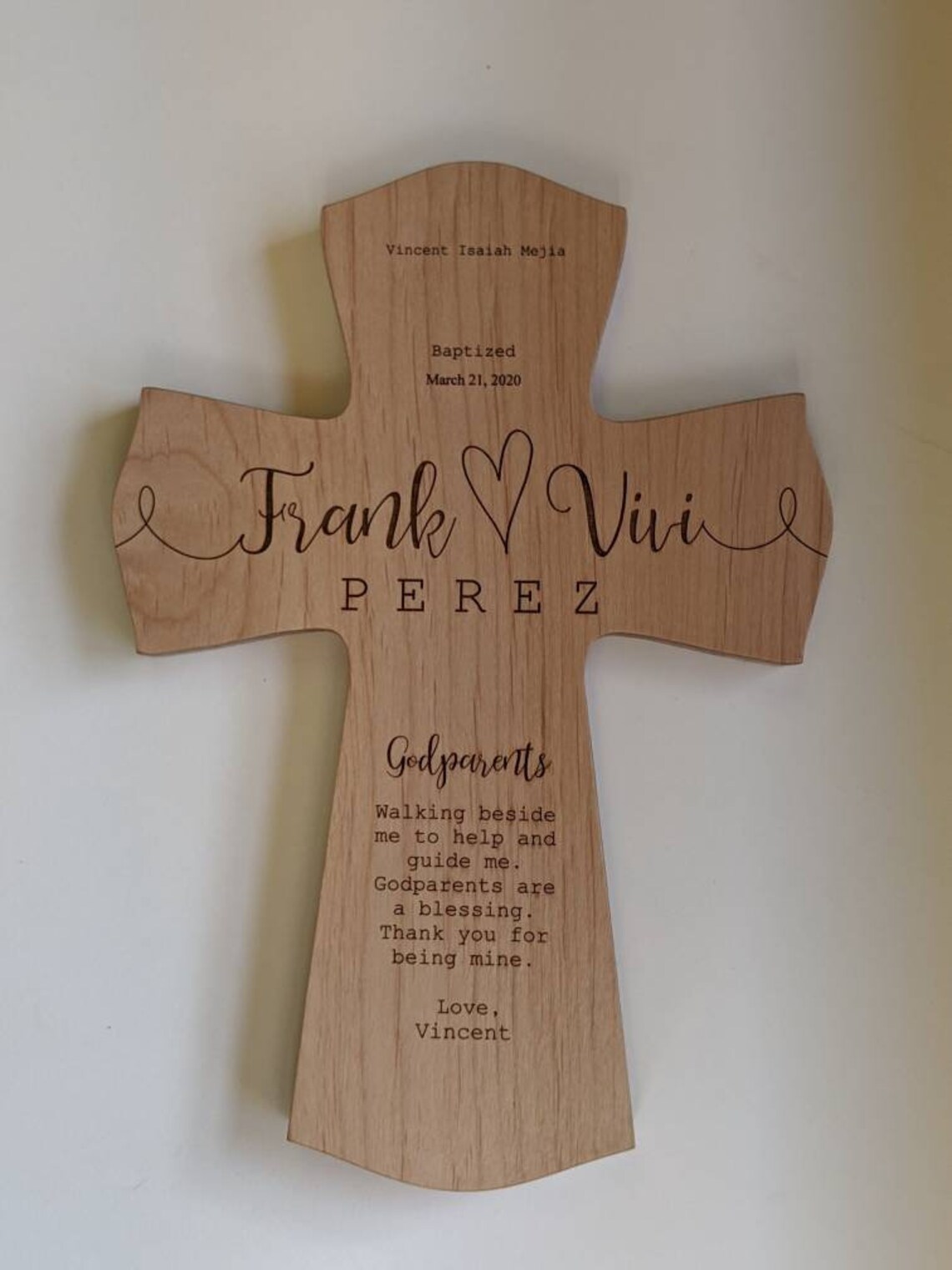 Personalized Godparents Cross for Godparent Godparent Gift | Etsy