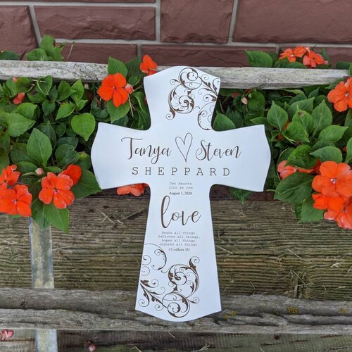 Personalized Wedding Cross Religious Cross Newlywed Gift - Etsy