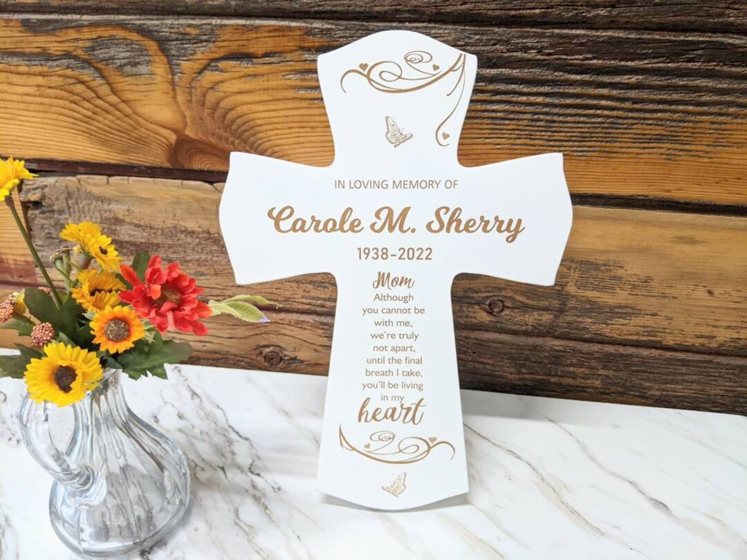 Personalized Memorial Cross for Mom: Engraved Keepsake Gift - Etsy