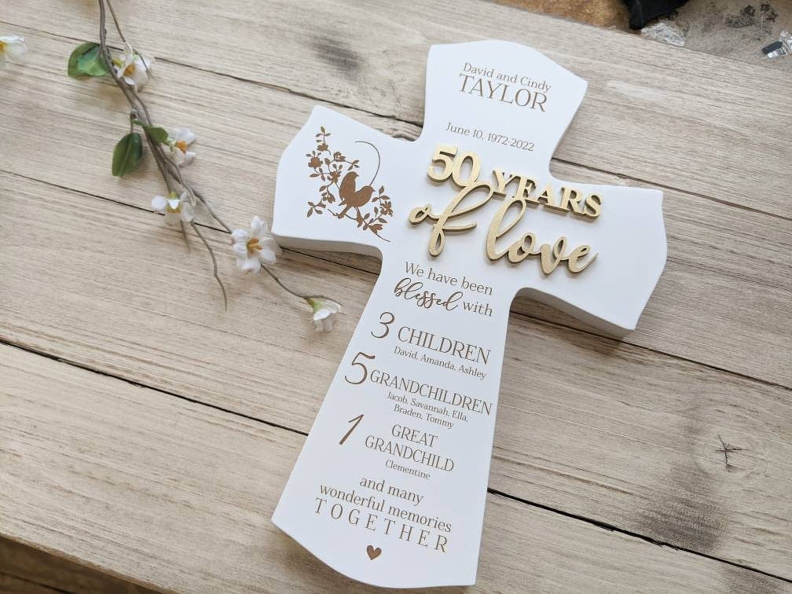 Personalized 50th Anniversary Cross Gift, 50th Personalized Anniversary ...