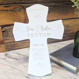 Godparent Gift for Couple , Godparent Cross Gift, Personalized Gift for ...