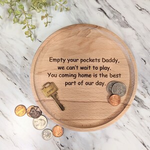 Engraved Key or Ring Dish, Daddy Key Holder With Personalization, Key ...