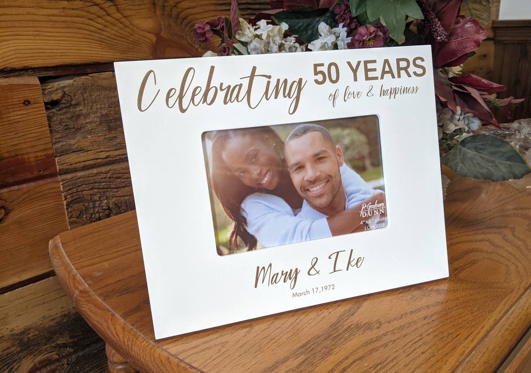 50th Anniversary Picture Frame, Gift for Parents 50, Personalized ...