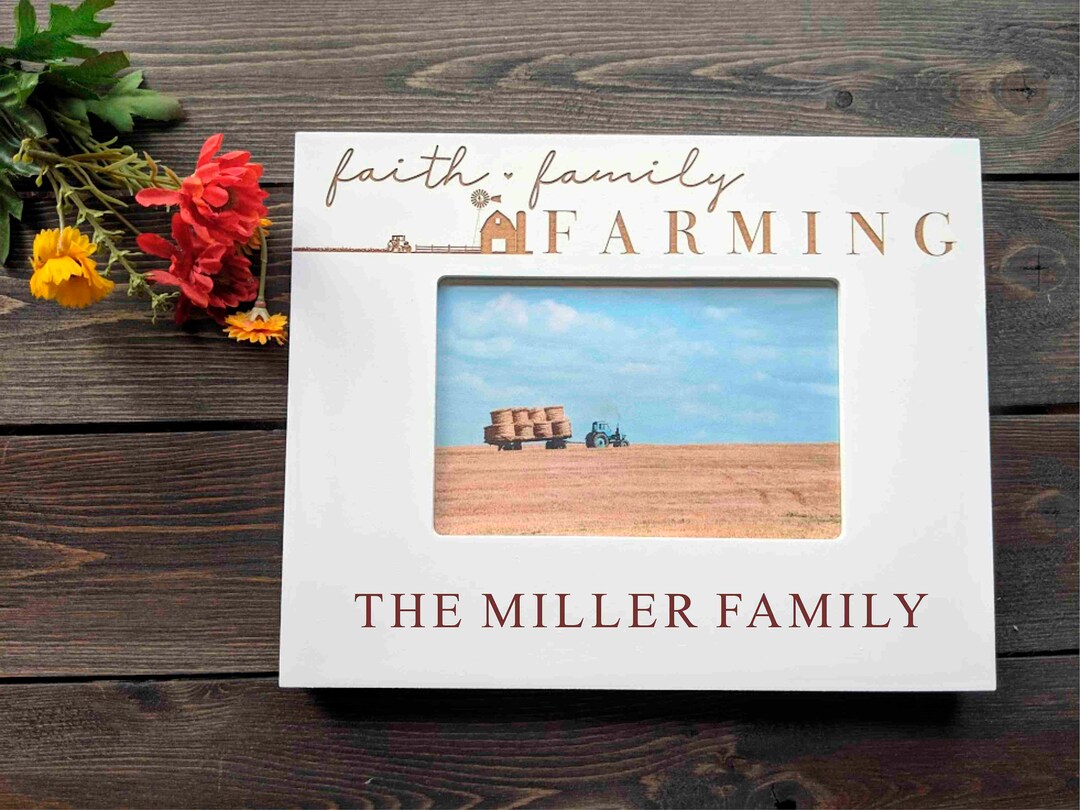 Faith Family Farming Picture Frame Christmas Gift, Family Farm Name ...