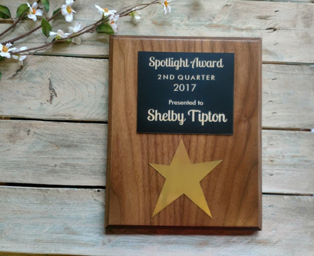 Award Custom Wood Plaque, Recognition Gift Award, Recognition Award ...