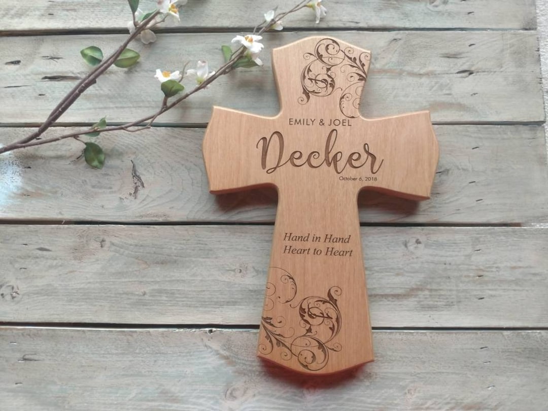 Wedding Cross for Newlyweds, Religious Wedding Cross for Couple, Hand ...