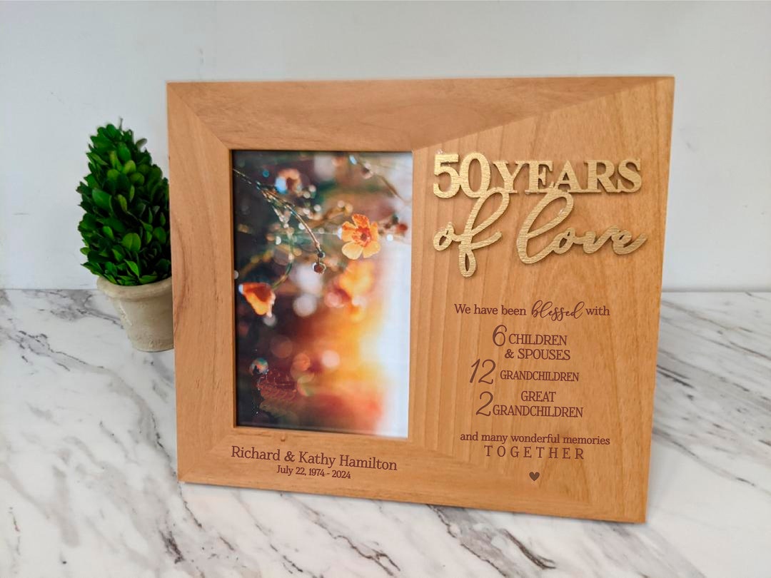 50th Anniversary Picture Frame, 50th Anniversary Picture Frame With ...