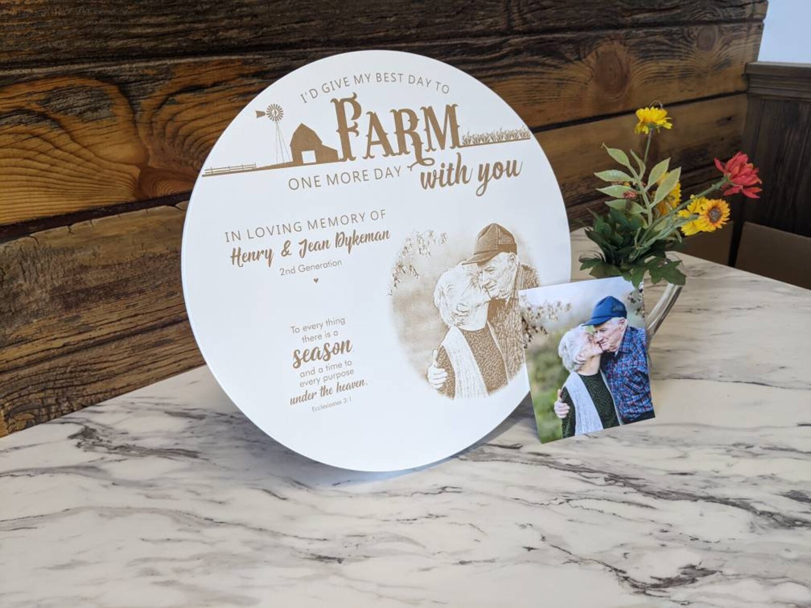 Personalized Memorial Wood Memorial Gift, Personalized Memorial Farmer ...