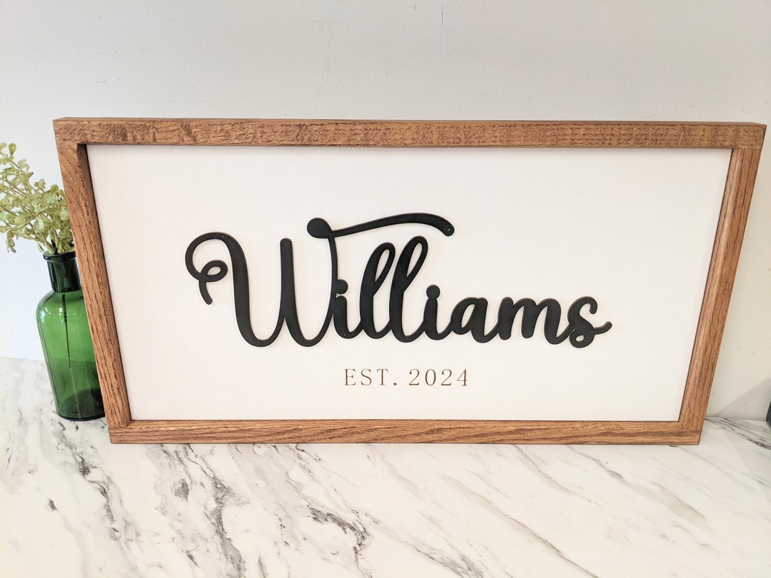 Last Name 3D Wedding Sign, Wedding Gift for Couple, Last Name Sign ...