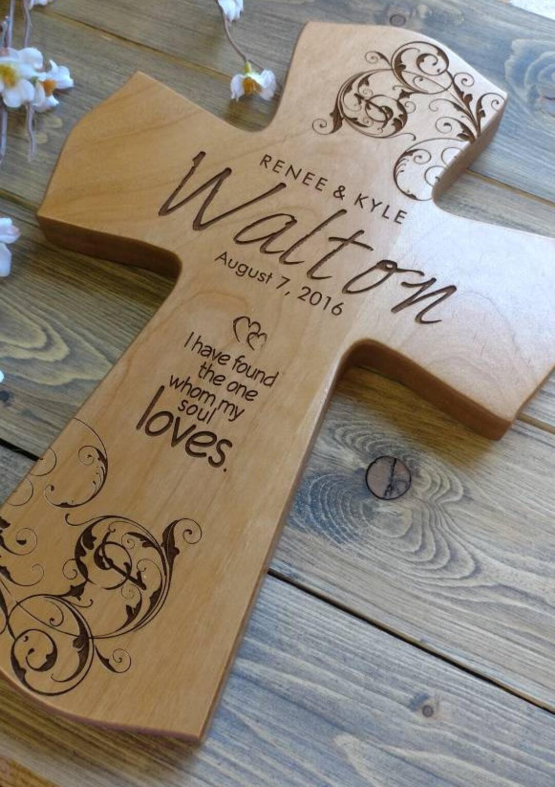 Personalized Anniversary Cross, Religious Wedding Cross, Couple's Gift ...