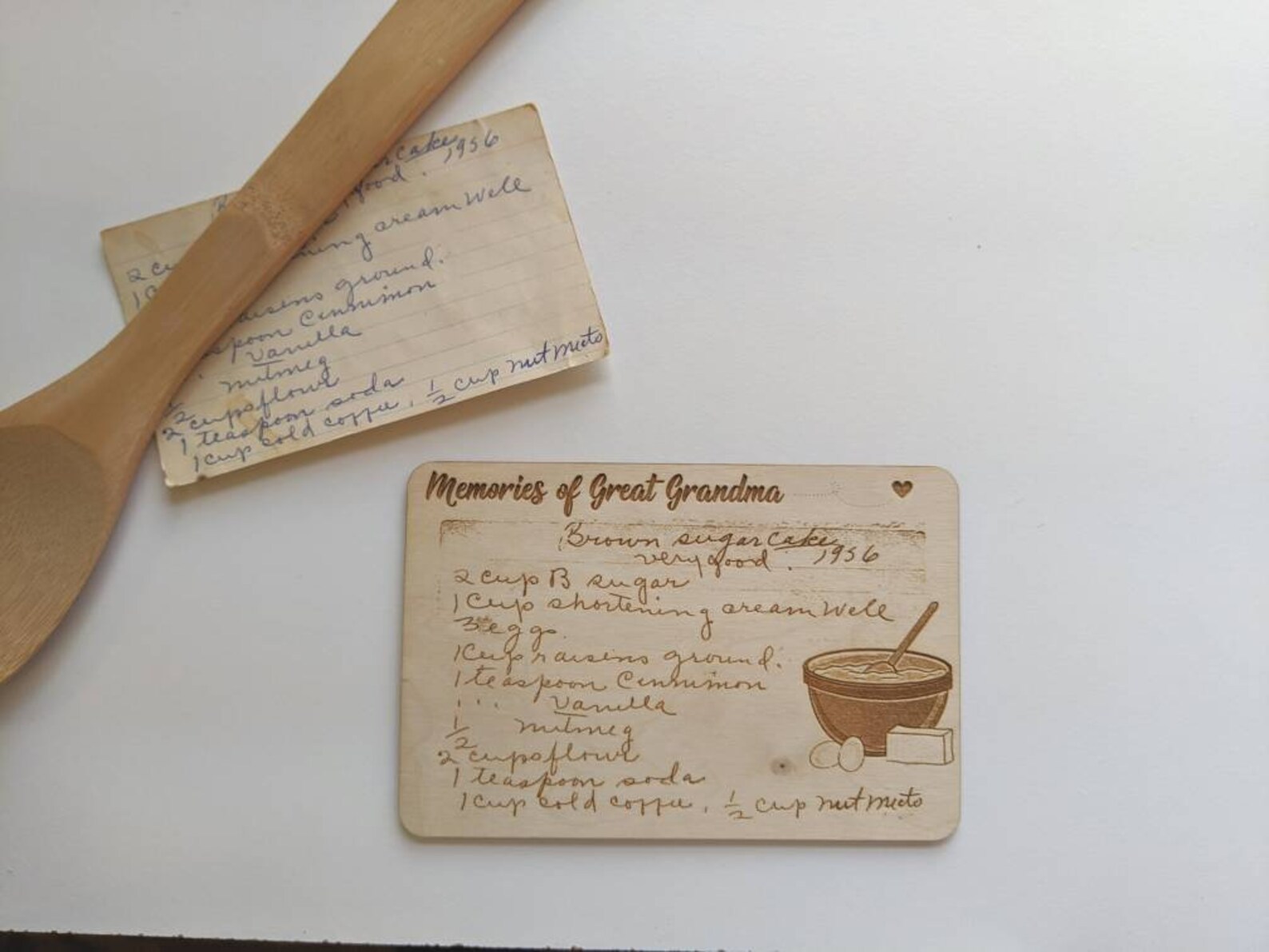 SET of SIX 4x6 Identical Etched Wood Recipe Card for Mom Gift, Grandma ...