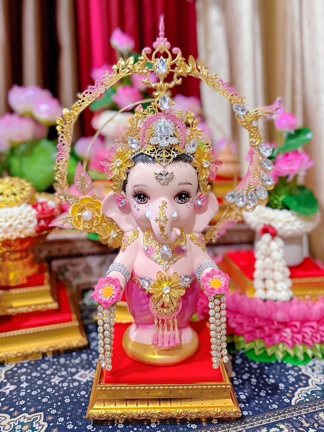 Handmade Ceramic Baby Lord Ganesh Idol, Hindu God Home Decor (14 Inch ...