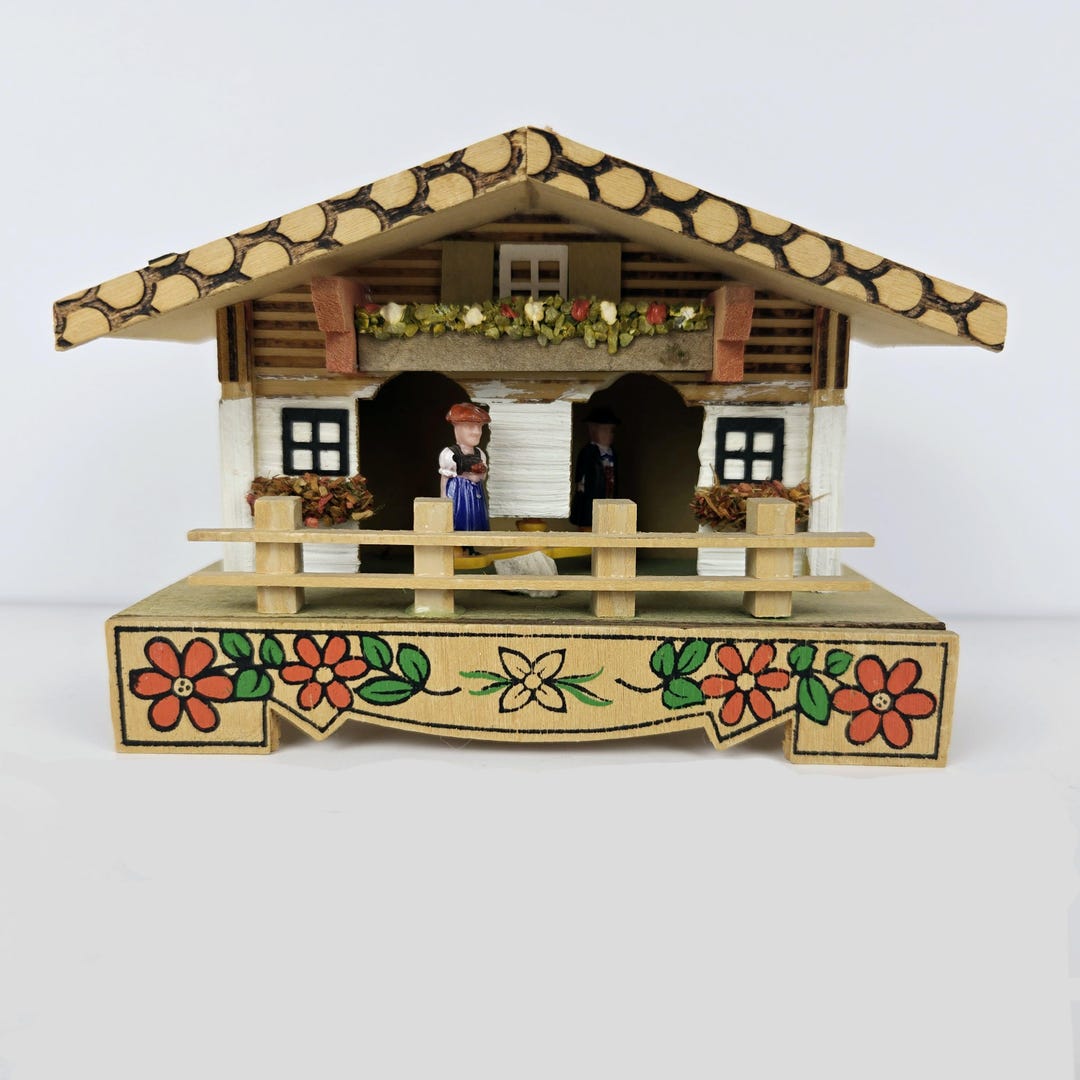 West German Bambi Barometer Weather Alpine House Folk Art Hand-painted ...