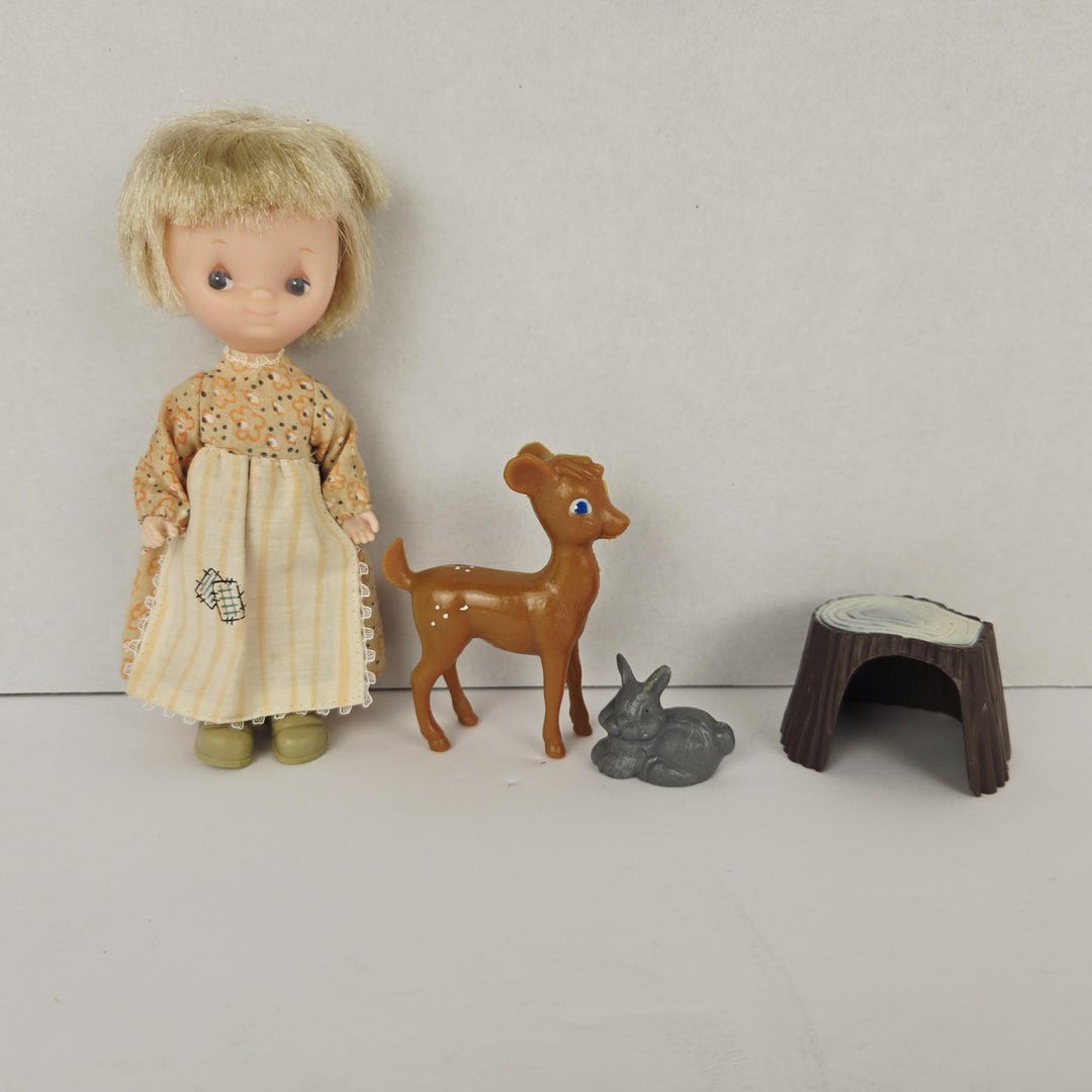 Knickerbocker BETSEY CLARK 6” Doll & Playset Vintage 1976 Deer Bunny ...