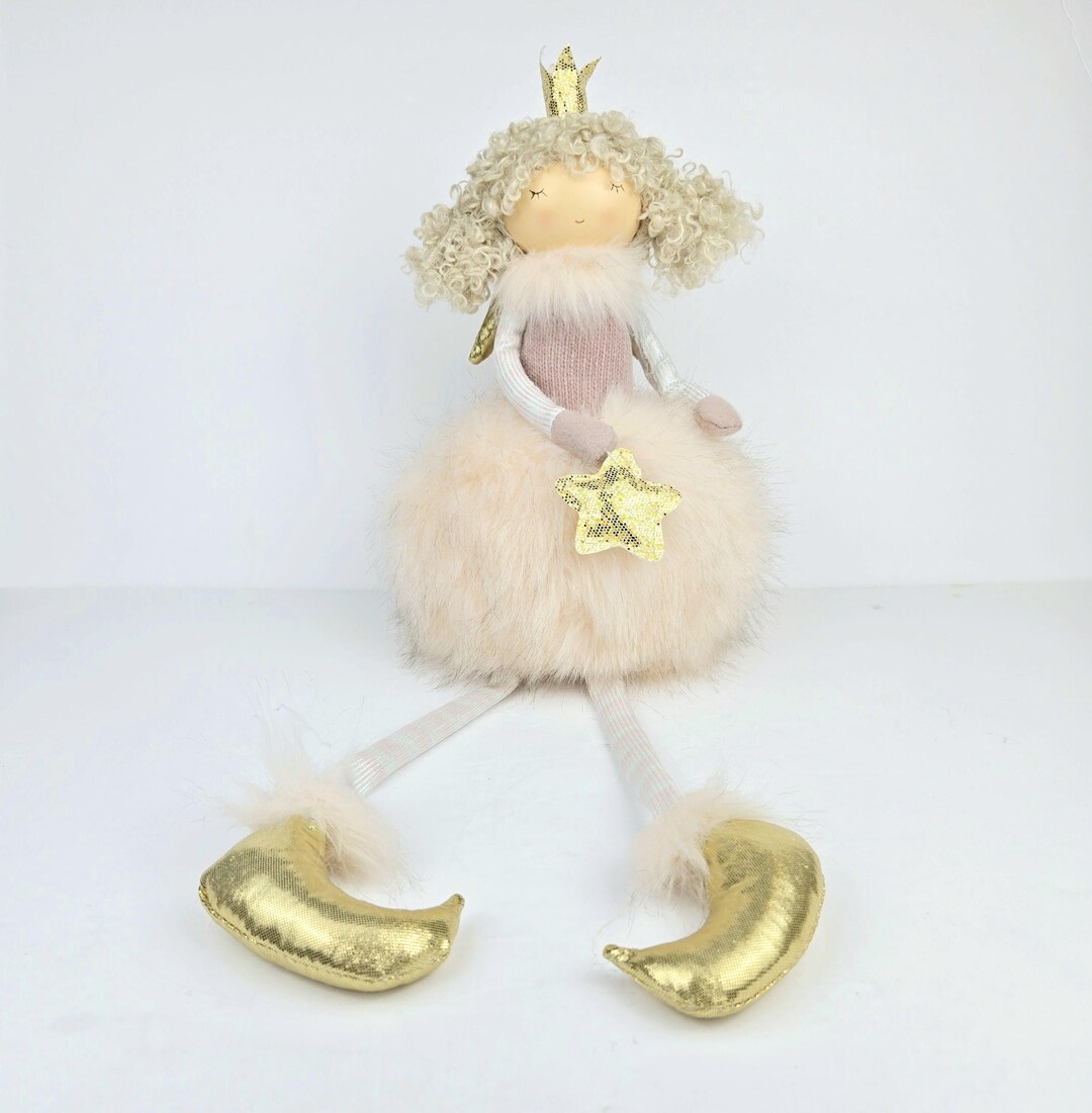Fairy Doll Shelf Sitter Decor Pink Gold Baby Room Fairy Tale 20" Hand ...