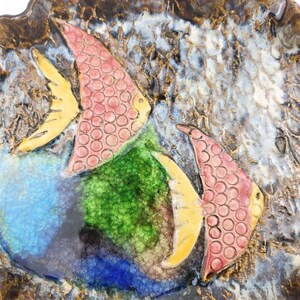 Studio Pottery Fish Serving Platter Glass Hand Made Trinket Dish Plate ...