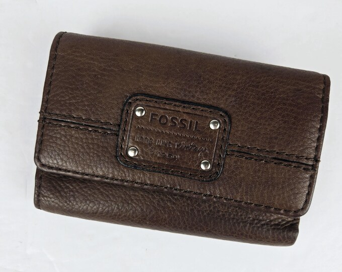 FOSSIL Long Live Vintage 1954 Trifold Wallet W/ID Insert Women's Brown ...