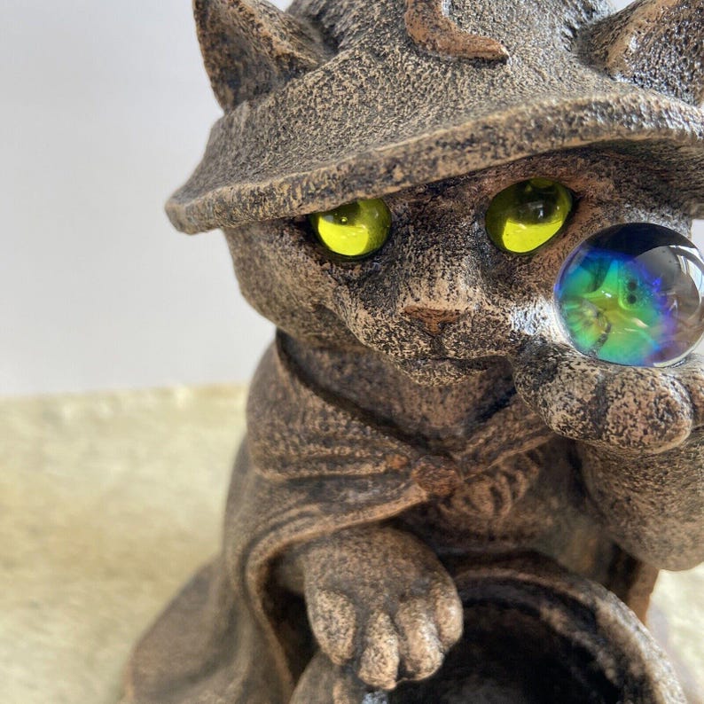 Vintage Pena Windstone Editions 1999 CAT WIZARD RARE! Great Condition ...