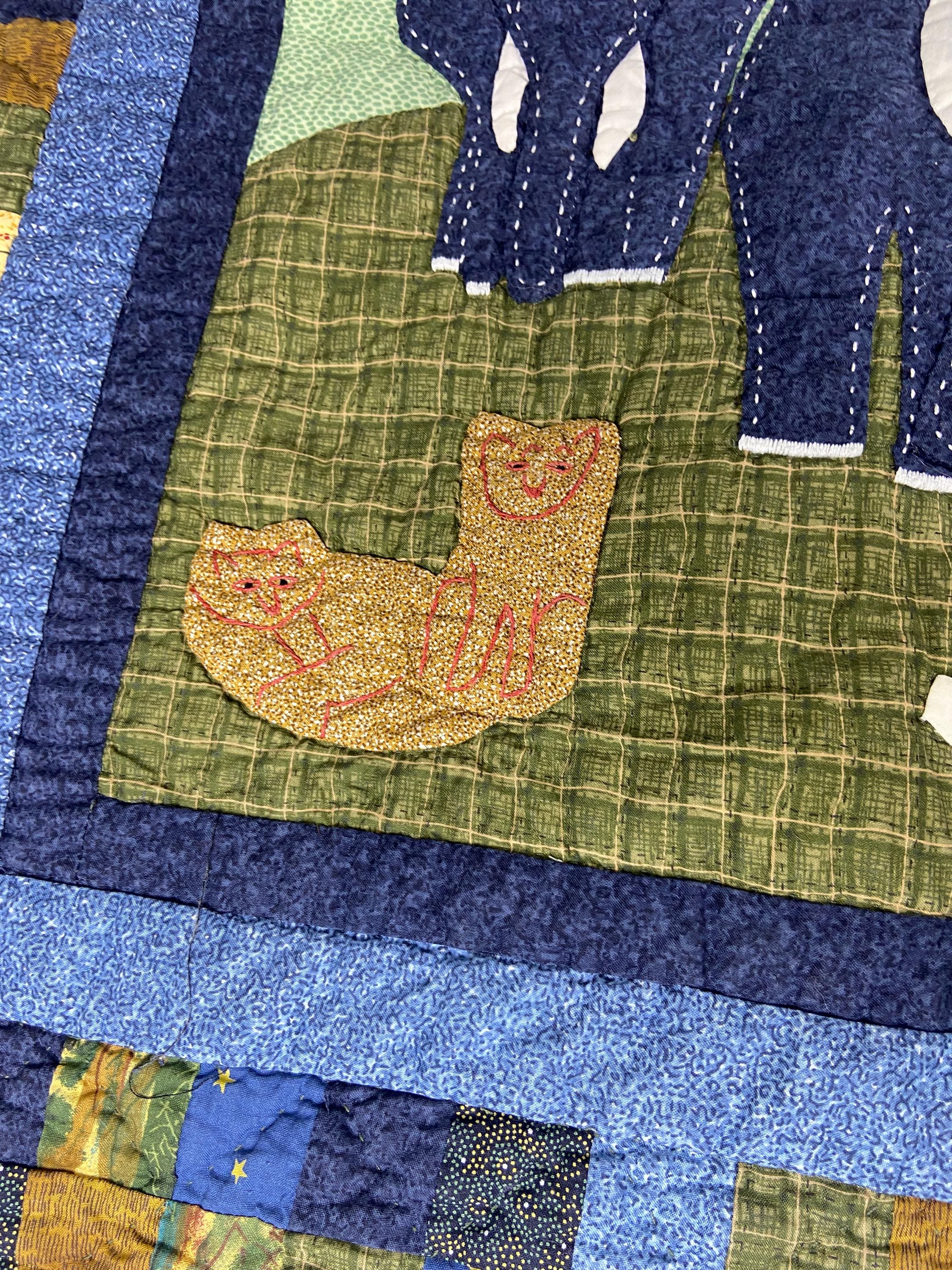 Donna Sharpe Noah’s Ark Animals Vintage Patchwork Baby Crib Quilt 50” X ...