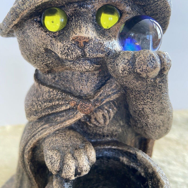 Vintage Pena Windstone Editions 1999 CAT WIZARD RARE! Great Condition ...