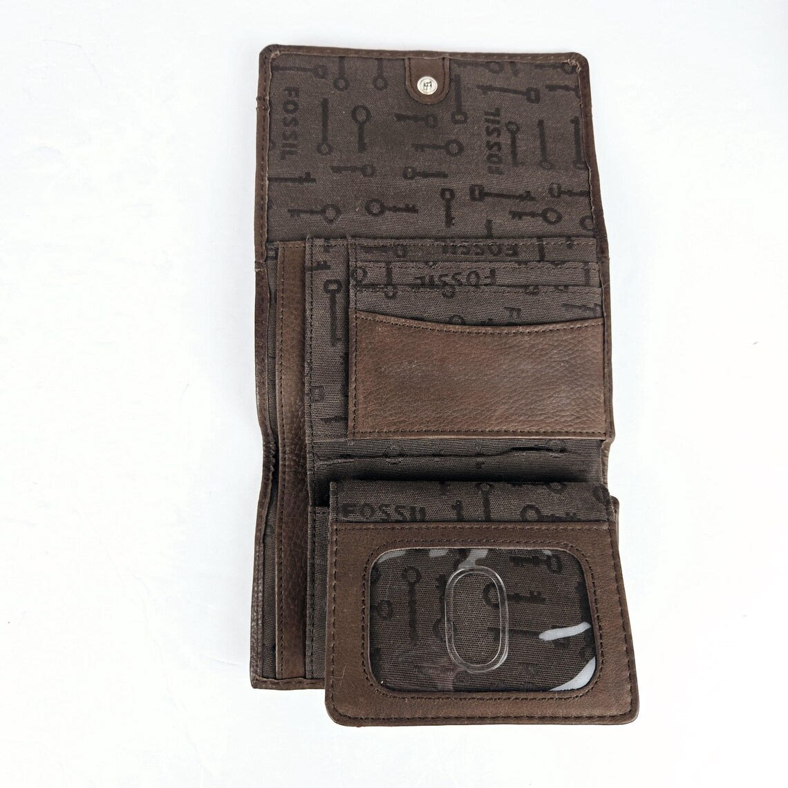 FOSSIL Long Live Vintage 1954 Trifold Wallet W/ID Insert Women's Brown ...