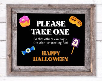Printable Bundle of 2 Trick or Treat Signs Happy Halloween - Etsy