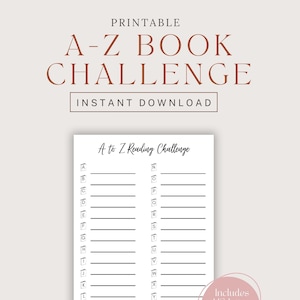 Printable Reading Challenge Tracker | A-Z Book Challenge| Alphabet Book ...