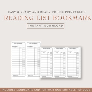 Library Card Style Printable Bookmark, Reading Log, Reading List ...