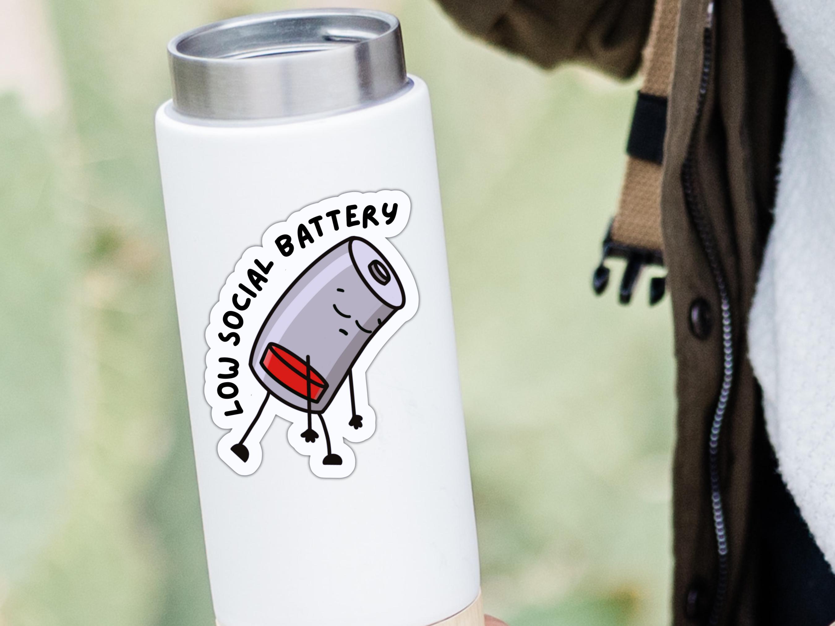 Low Social Battery Vinyl Sticker | Neurodivergent Sticker | Laptop ...