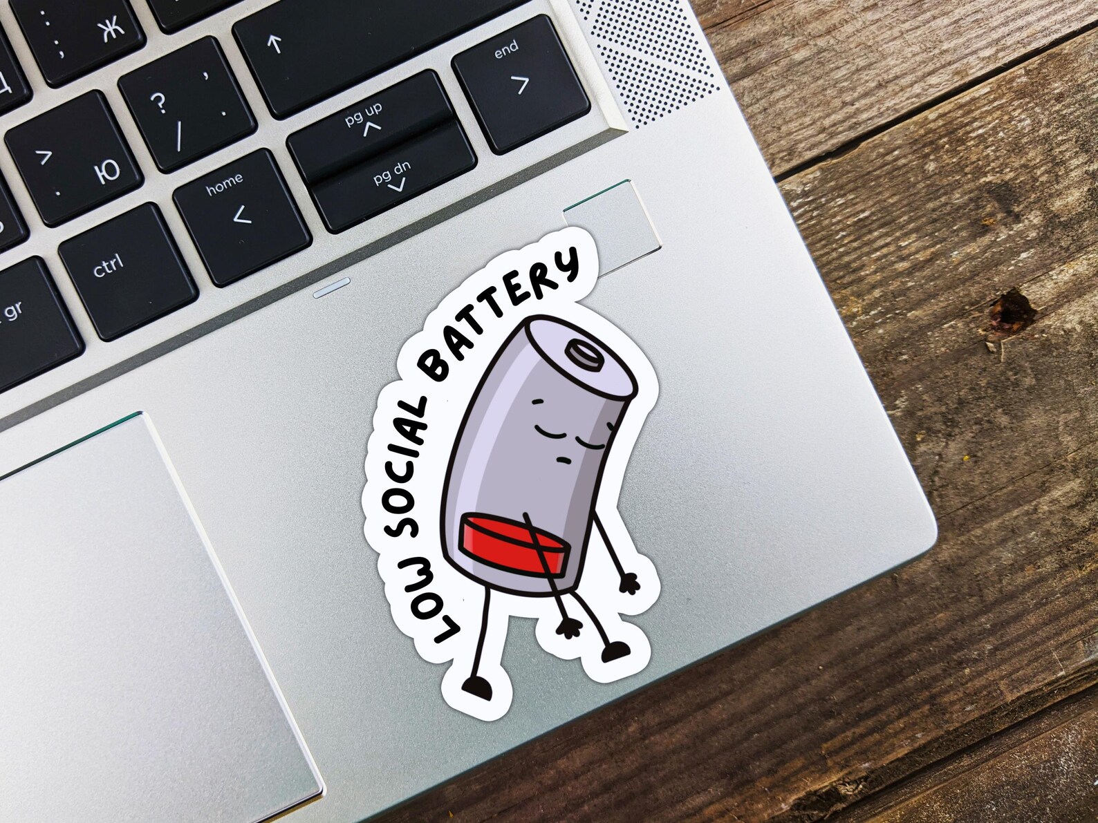 Low Social Battery Vinyl Sticker | Neurodivergent Sticker | Laptop ...