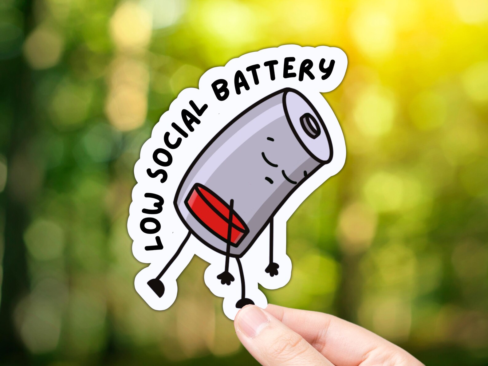 Low Social Battery Vinyl Sticker | Neurodivergent Sticker | Laptop ...
