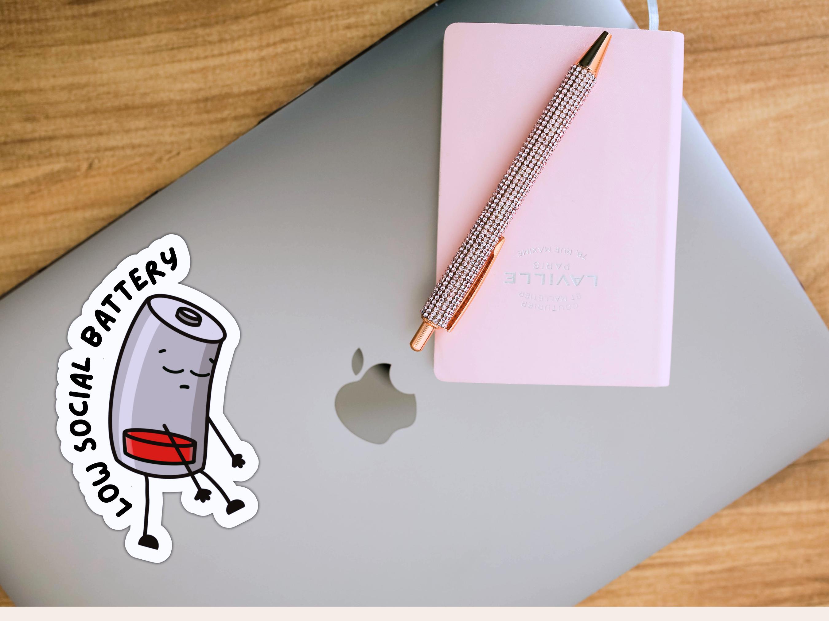 Low Social Battery Vinyl Sticker | Neurodivergent Sticker | Laptop ...